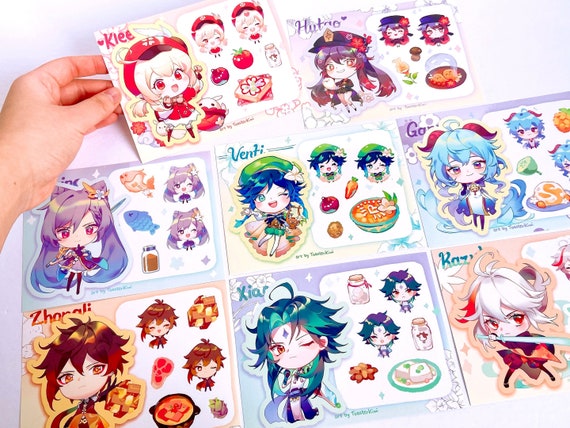 Genshin Impact Sticker Sheets waterproof Vinyl - Etsy
