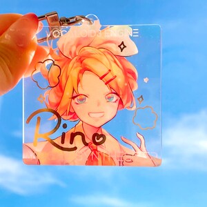 Kagamine Rin Gold Foil Keychain 2 Inch, Double-sided, Clear Acrylic - Etsy