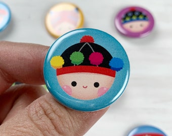 1.25 Button Pin Magnet Classic Boy Biue hmong | Etsy