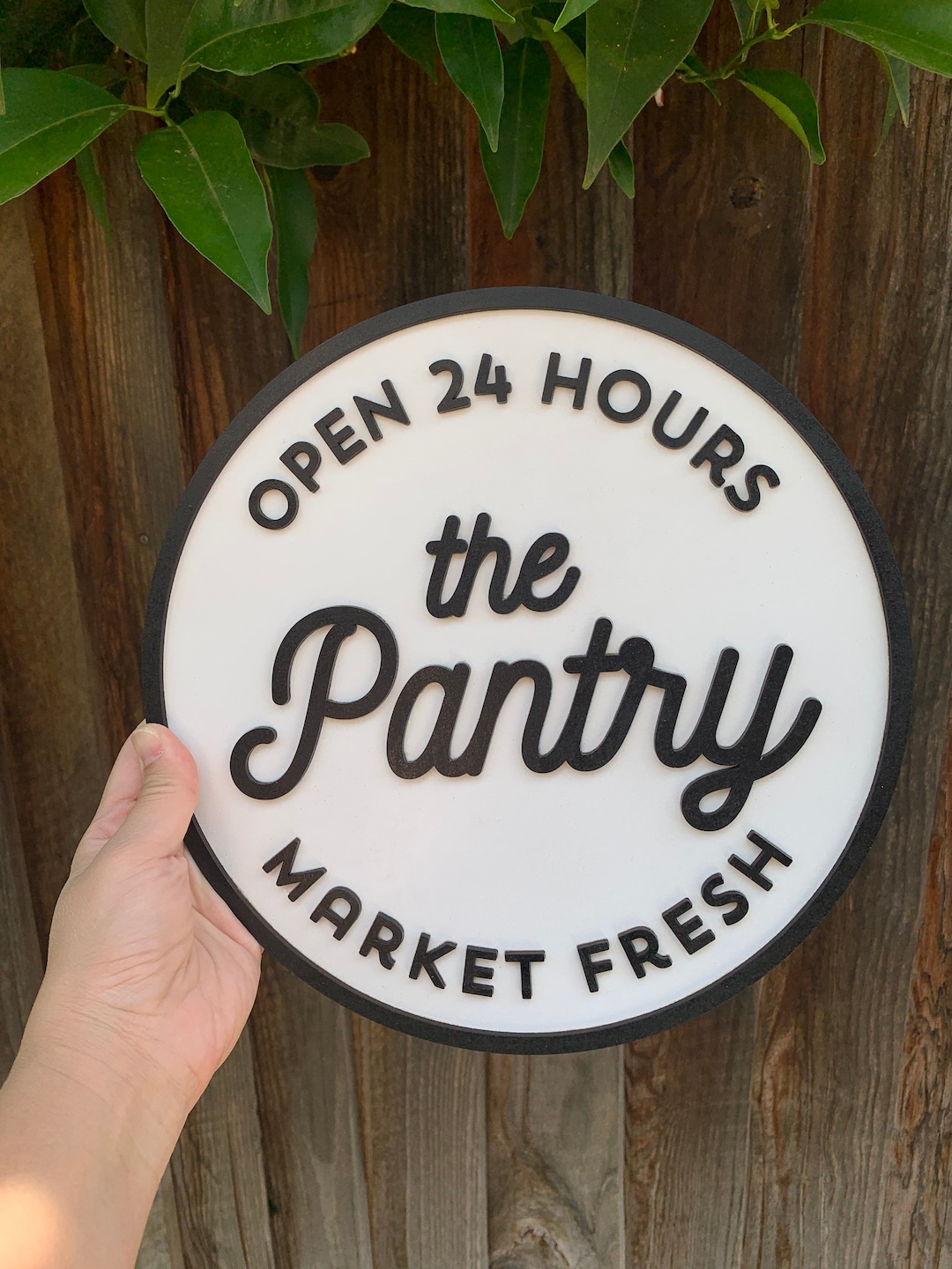 THE PANTRY Sign - 11" Round Wooden Sign - Etsy