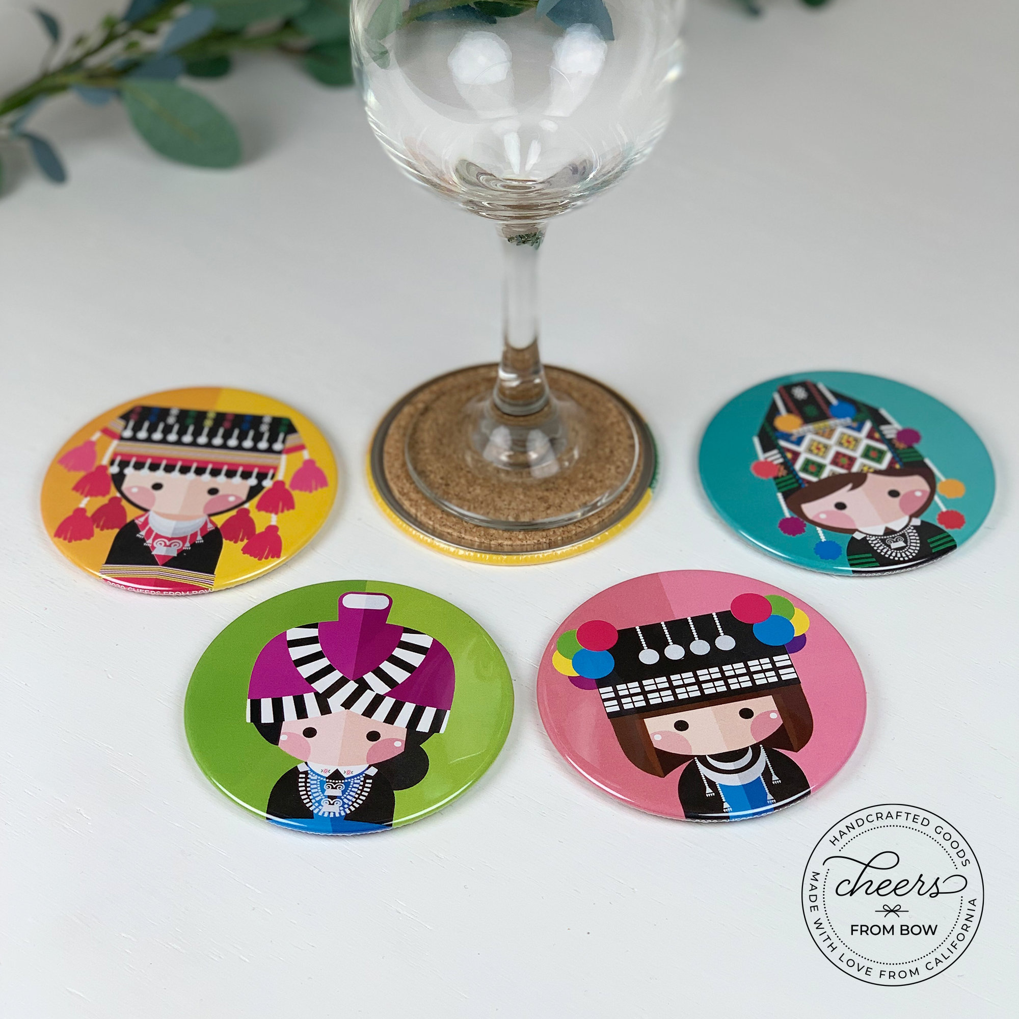 Drink Coasters Hmong Inspired set of 4 | Etsy