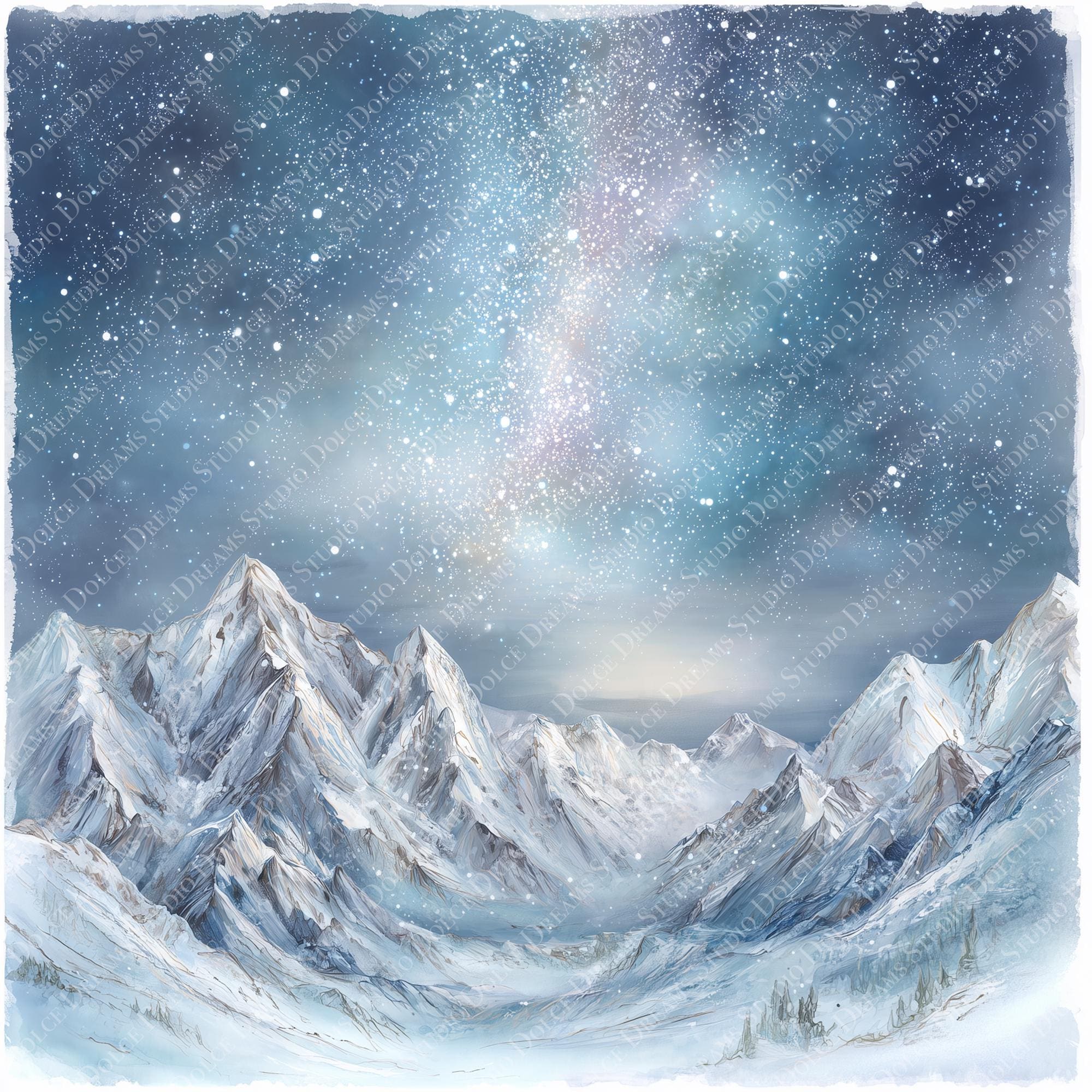 12 Winter Scenes Clipart, Watercolor Snowy Landscape, Printable ...