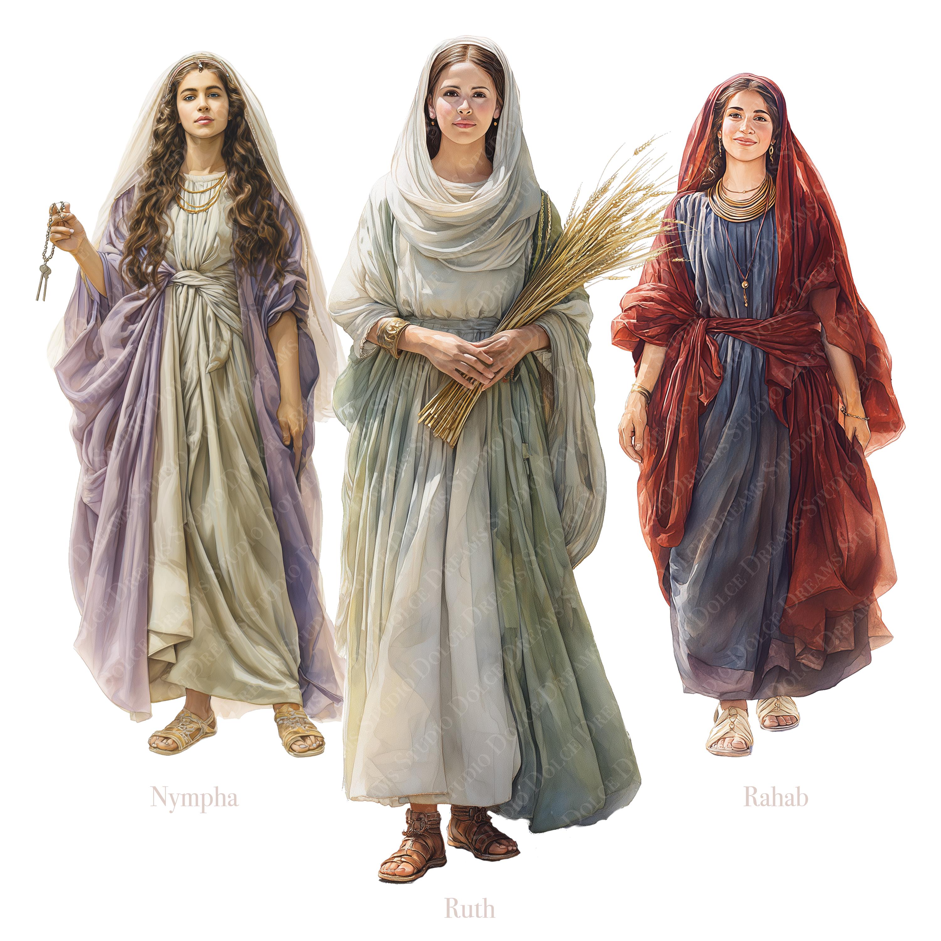 40 Women of the Bible Clipart, Christian Religious Characters, Faith ...