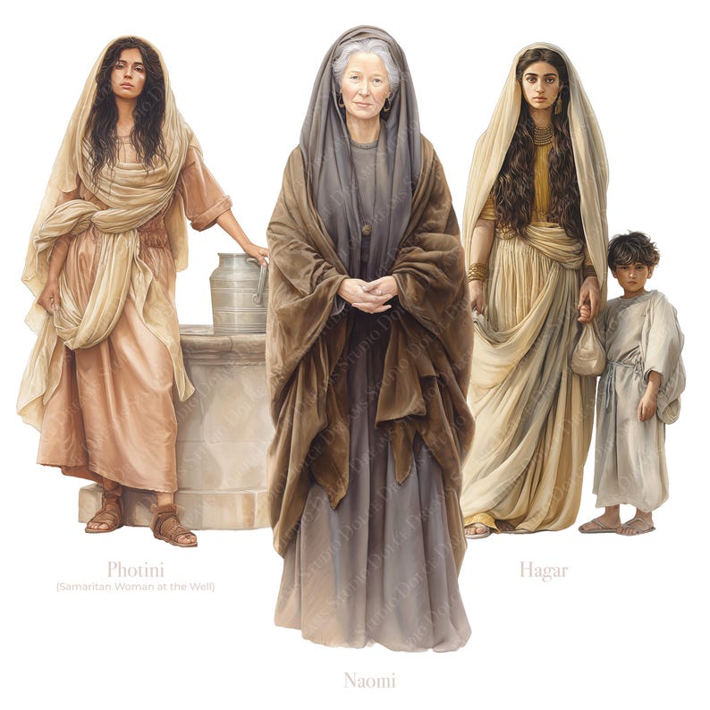 40 Women of the Bible Clipart, Christian Religious Characters, Faith ...