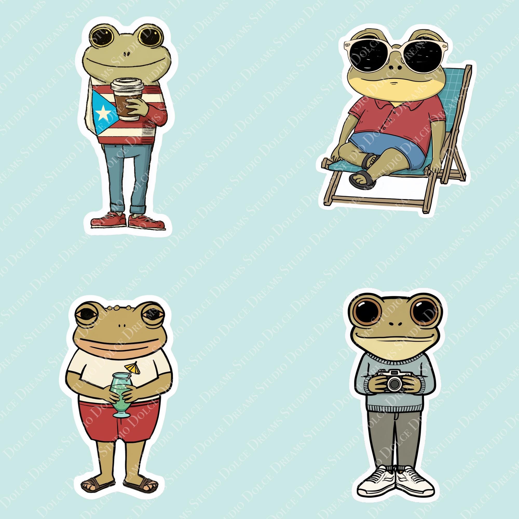 30 Puerto Rico Frog Clipart Bundle, Sapo Concho Sticker Style, Boricua ...