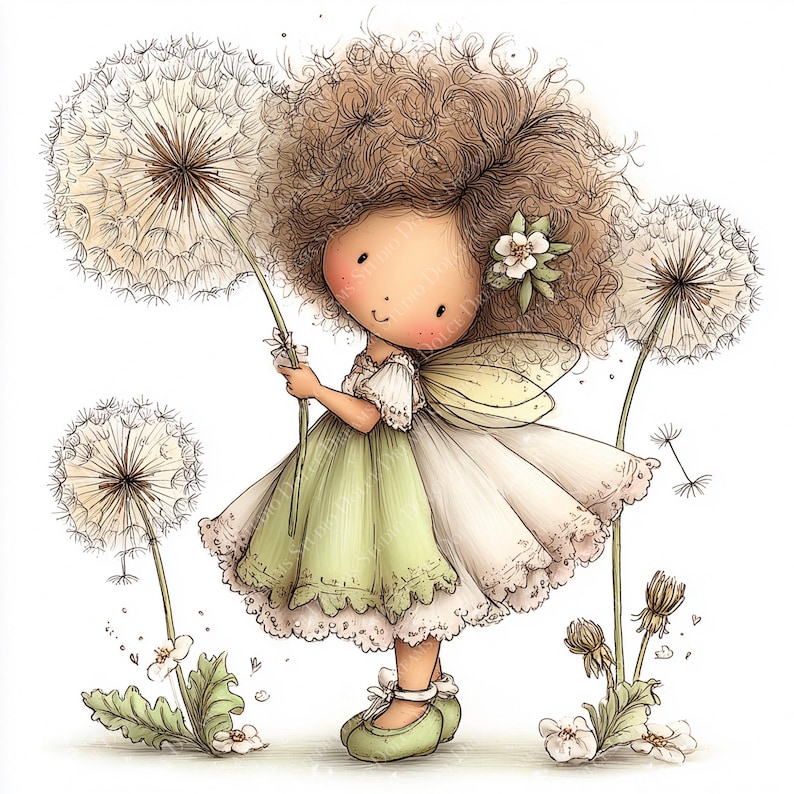 30 Whimsical Flower Fairies Clipart, Spring Fairy PNG Bundle, Cute ...
