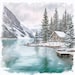 15 Winter Water Scenes Clipart, Frozen Lakes, Snowy Rivers & Ponds ...