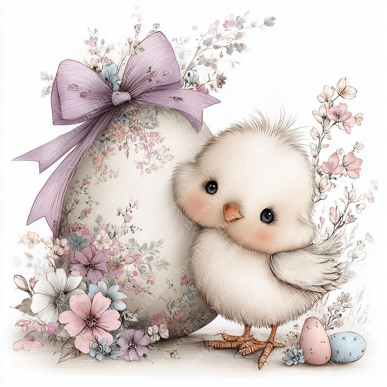 30 Whimsical Easter Animals Clipart Bundle, Cute Bunny Chick Lamb ...