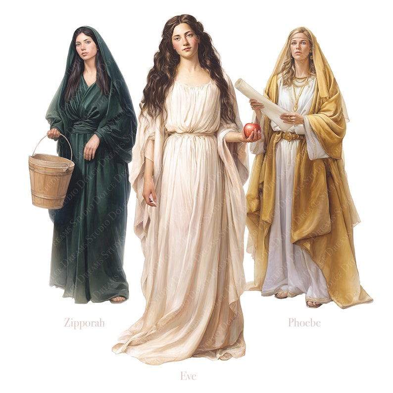 40 Women of the Bible Clipart, Christian Religious Characters, Faith ...