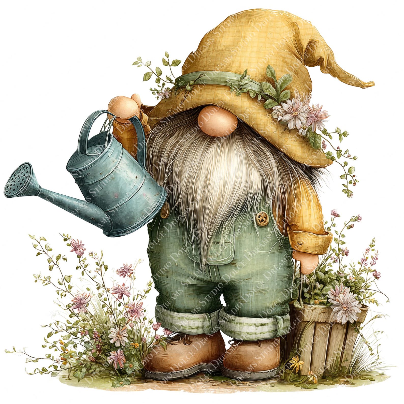 26 Cute Spring Gnomes Clipart Bundle, Garden Gnomes PNG, Floral Gnomes ...