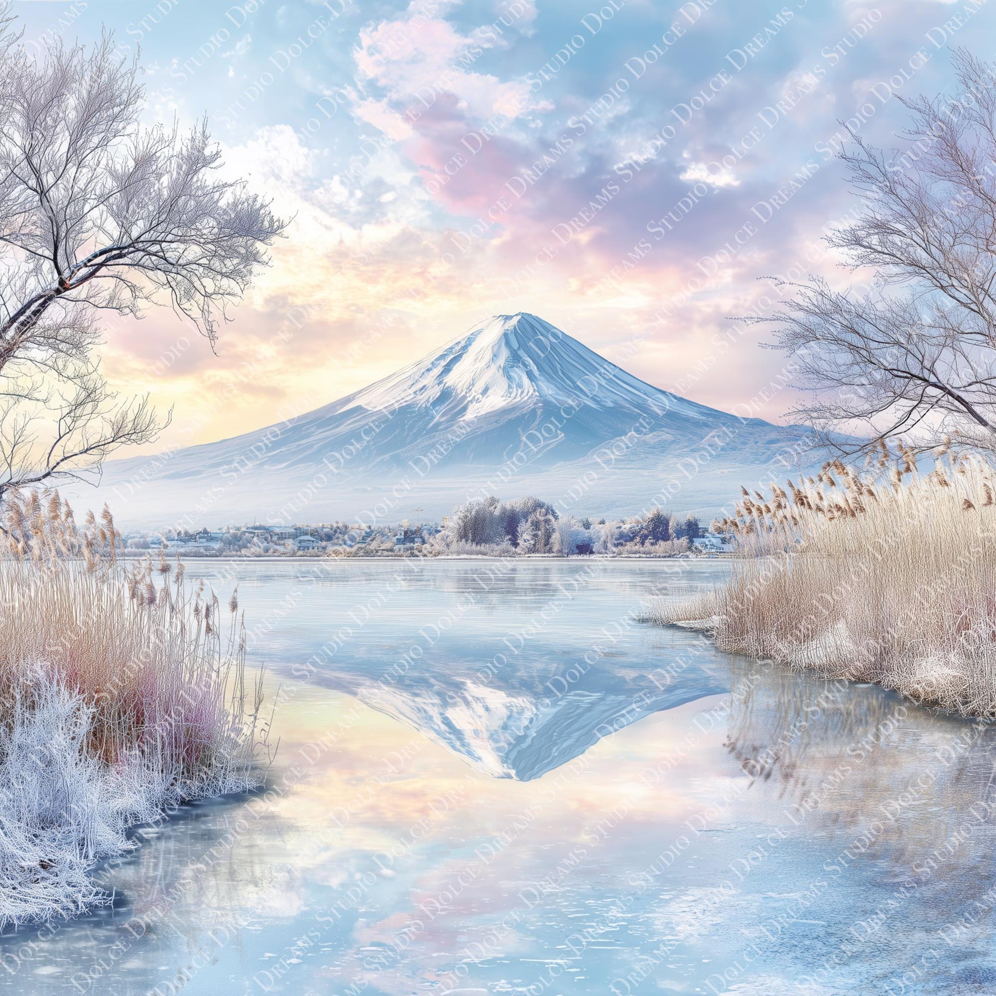 12 Winter Scenes Clipart, Watercolor Snowy Landscape, Printable ...