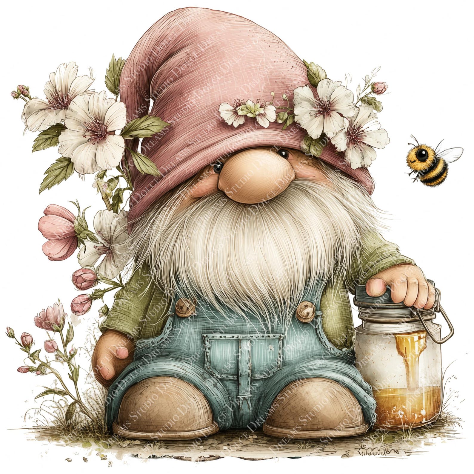 26 Cute Spring Gnomes Clipart Bundle, Garden Gnomes PNG, Floral Gnomes ...