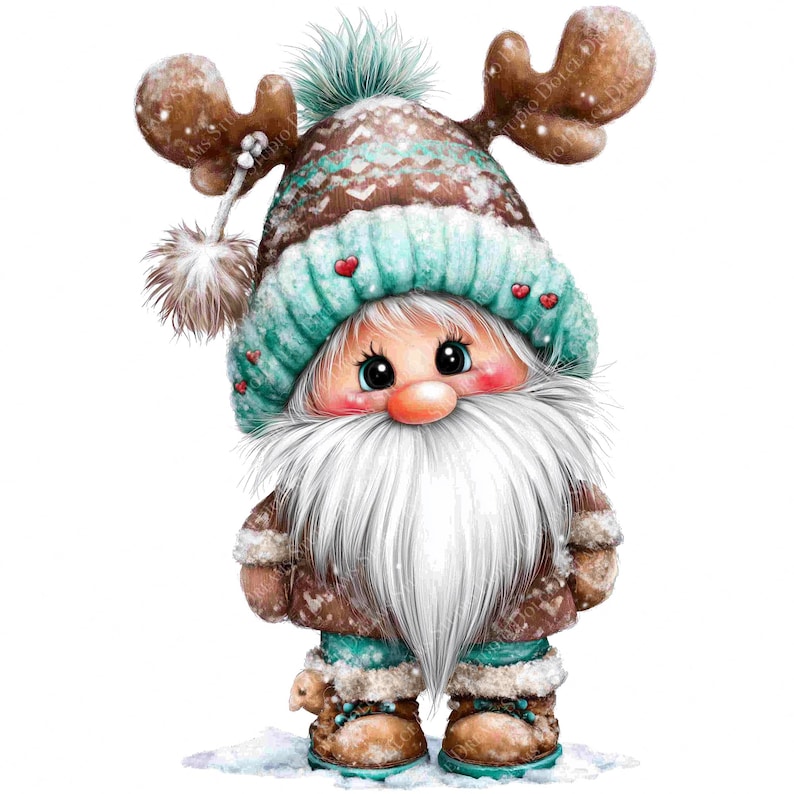 14 Cute Winter Gnomes Watercolor Clipart, Christmas Gnome, Printable ...