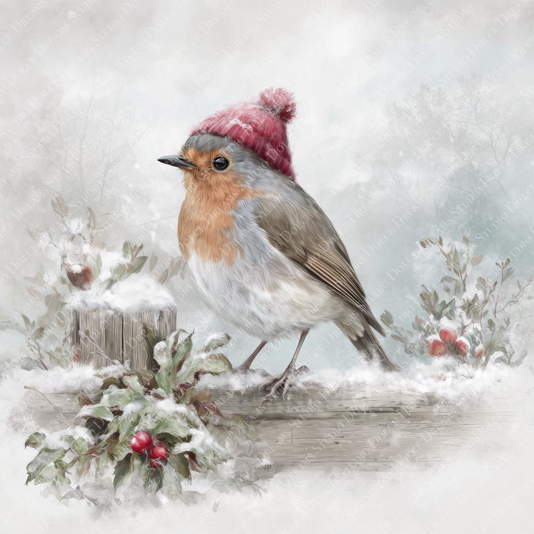 12 Christmas Birds Clipart Bundle, Winter Watercolor Bird Illustrations ...