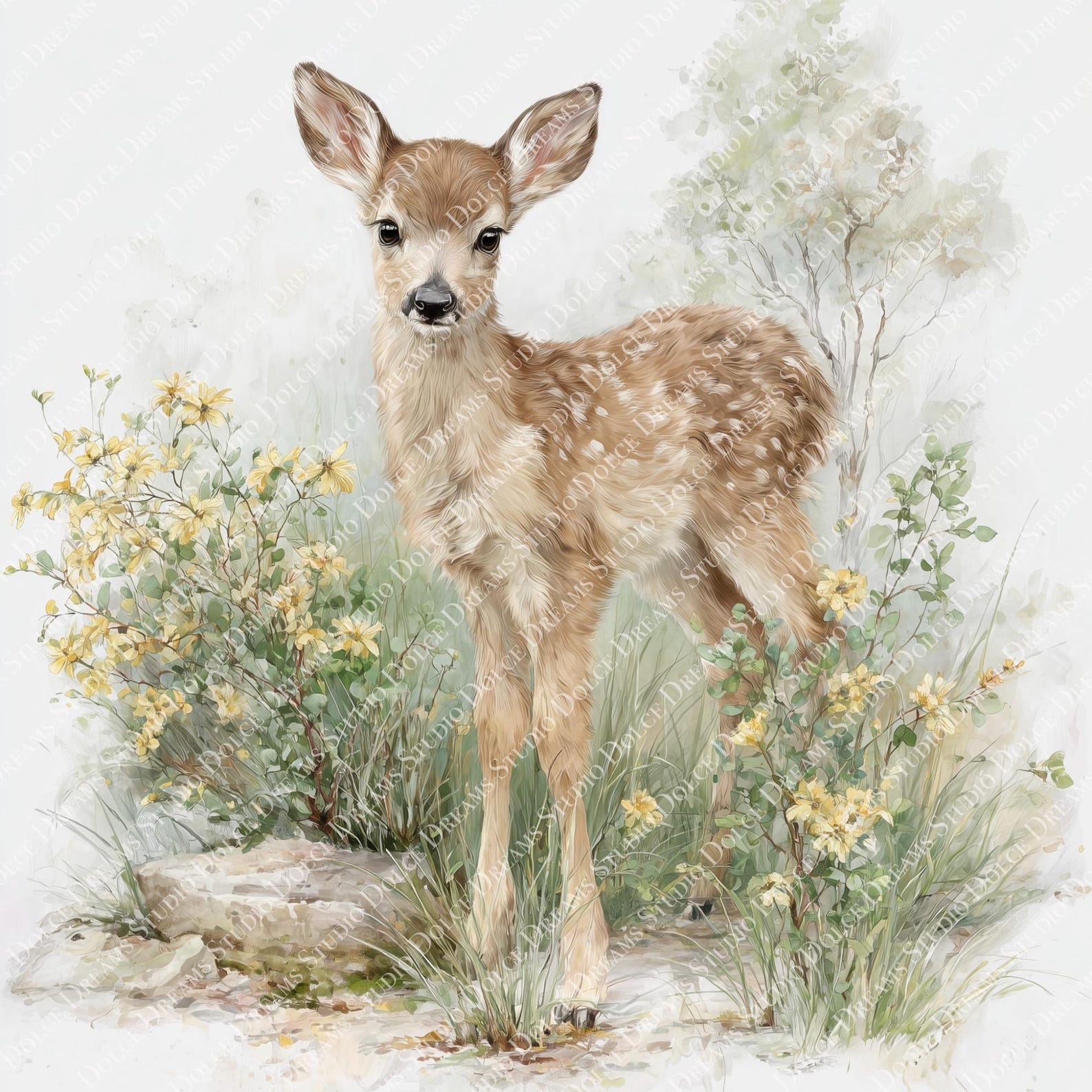 12 Spring Animals Watercolor Clipart, Baby Farm & Woodland Animals ...