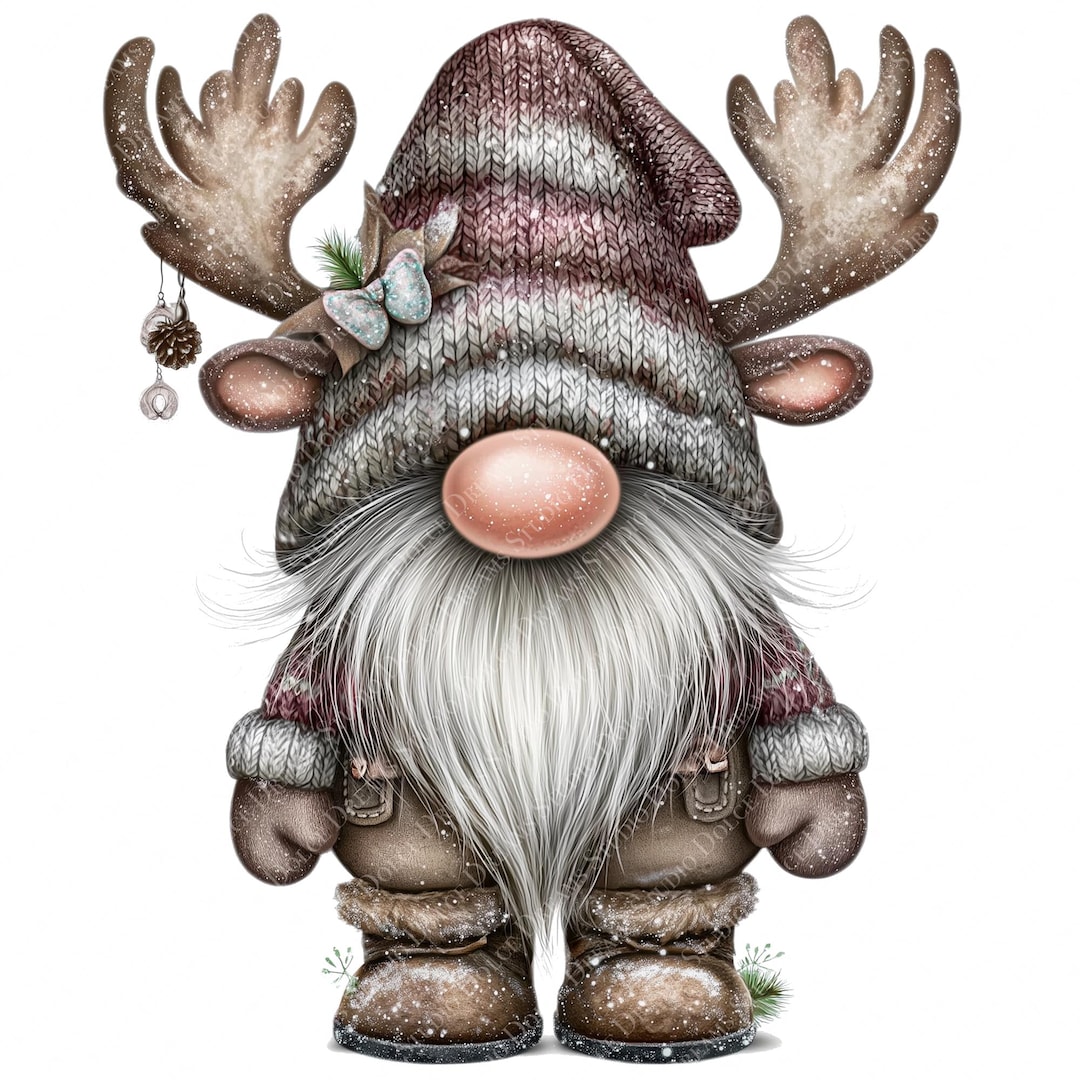 14 Cute Winter Gnomes Watercolor Clipart, Christmas Gnome, Printable ...