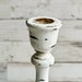 Antique White & Brown Wood Candlestick Distressed Rustic - Etsy