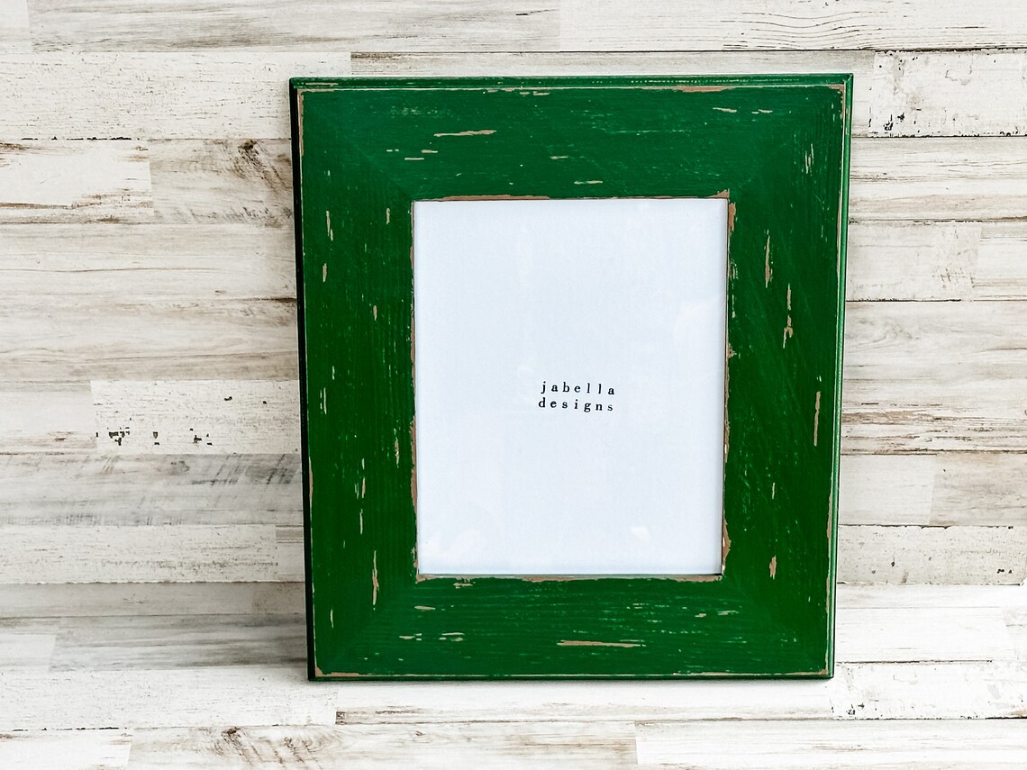Distressed Forest Green Wood Picture Frame Modern Farmhouse - Etsy