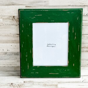 Distressed Forest Green Wood Picture Frame, Modern Farmhouse Wooden ...