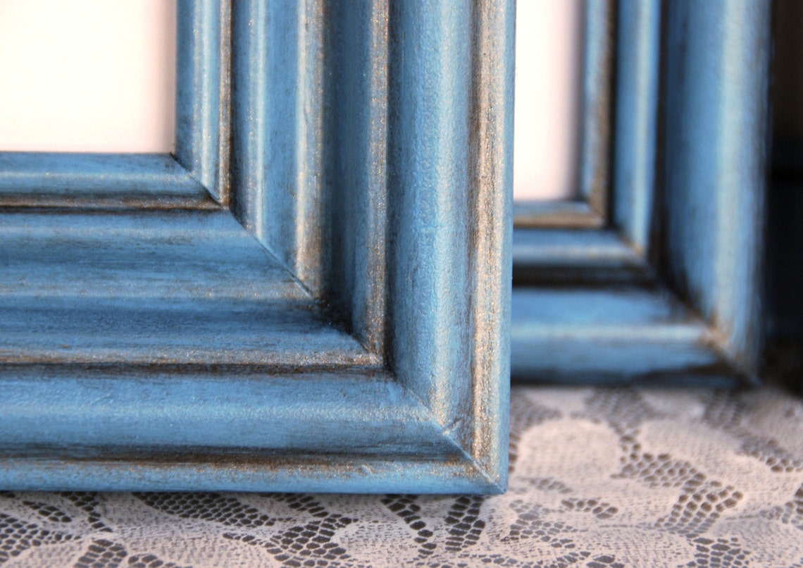 Navy Blue Wood Picture Frame Set Wooden Vintage Photo Frames - Etsy