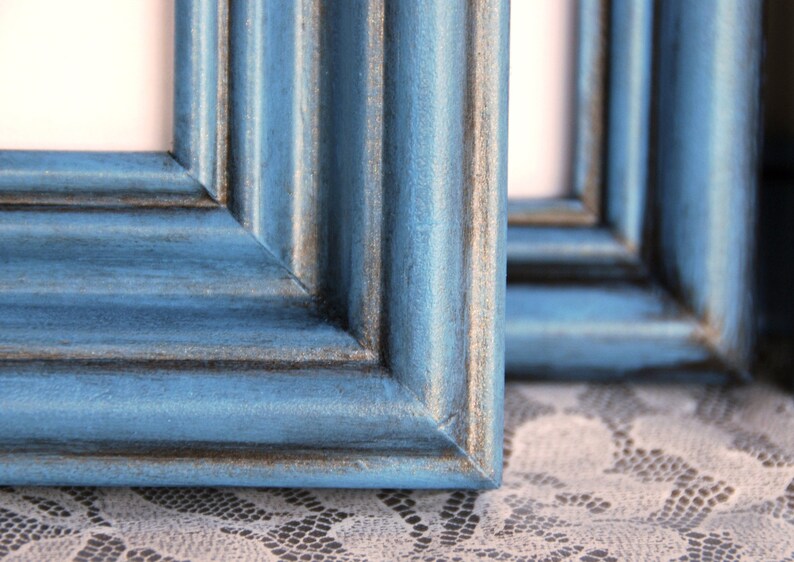 Navy Blue Wood Picture Frame Set Wooden Vintage Photo Frames - Etsy