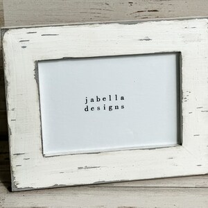 Distressed White & Gray Wood Picture Frame, Wooden Photo Frame, Coastal ...