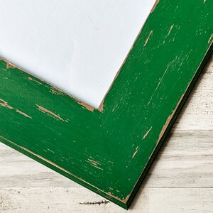 Distressed Forest Green Wood Picture Frame, Modern Farmhouse Wooden ...