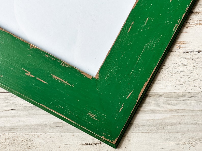 Distressed Forest Green Wood Picture Frame Modern Farmhouse - Etsy