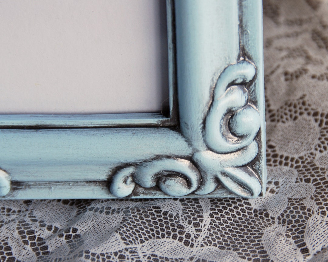 Farmhouse Light Blue Photo Frame, Small Coastal Picture Frames, French ...