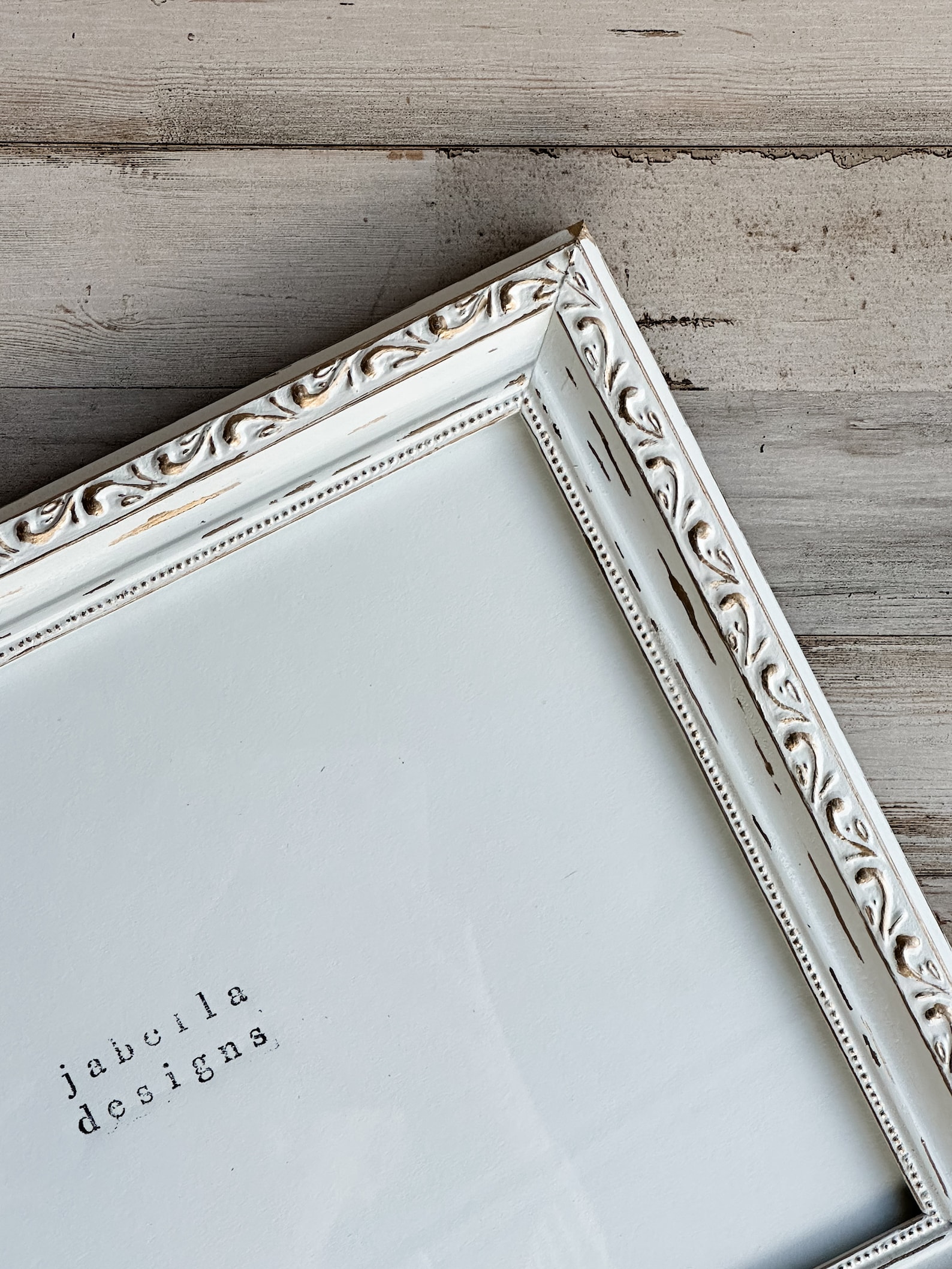 Cottage Chic White & Gold Wood Diploma Frame, Distressed Ornate Wooden ...