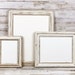 Rustic Picture Frame Set, Antique White & Brown Distressed Wood Frames ...