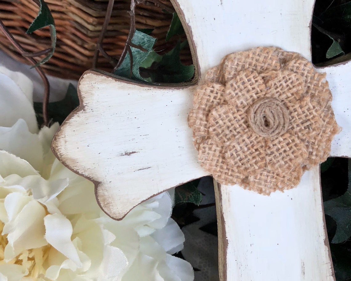 Rustic Distressed Wooden Wall Cross Antique White & Brown - Etsy