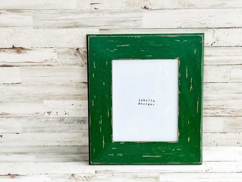 Distressed Forest Green Wood Picture Frame Modern Farmhouse - Etsy