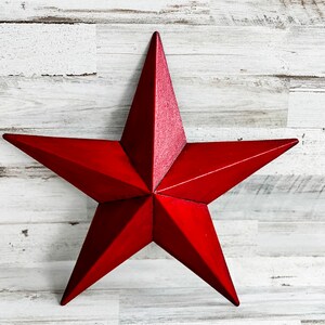 Red Hand-painted Metal Star, Patriotic Entryway Wall Collage Decor ...