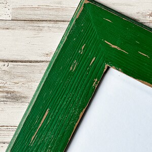 Distressed Forest Green Wood Picture Frame, Modern Farmhouse Wooden ...