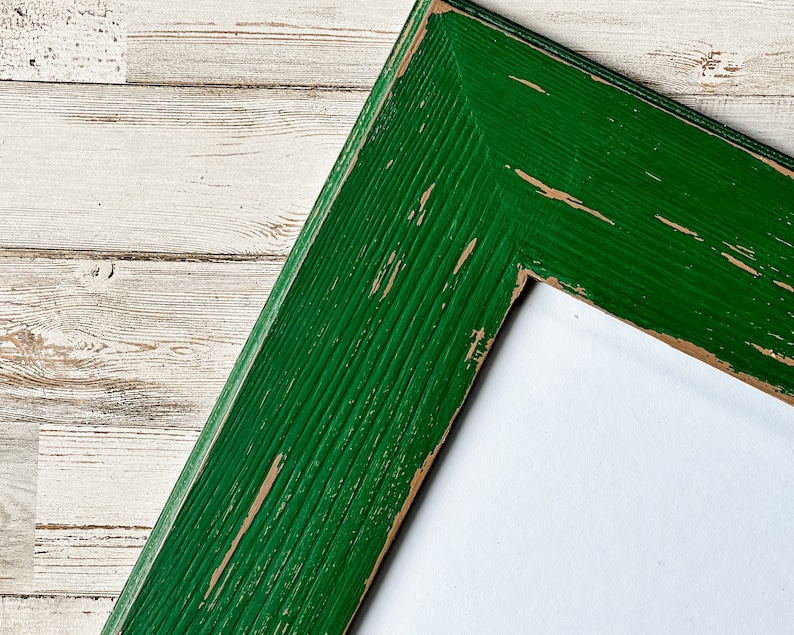 Distressed Forest Green Wood Picture Frame Modern Farmhouse - Etsy