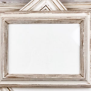 Rustic Picture Frame Set, Antique White & Brown Distressed Wood Frames ...