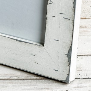 Distressed White & Gray Wood Picture Frame, Wooden Photo Frame, Coastal ...