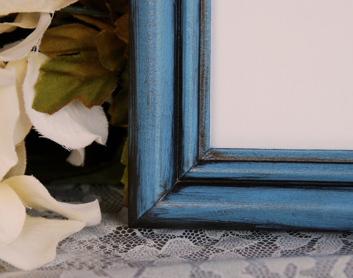 Navy Blue Wood Picture Frame Set Wooden Vintage Photo Frames - Etsy