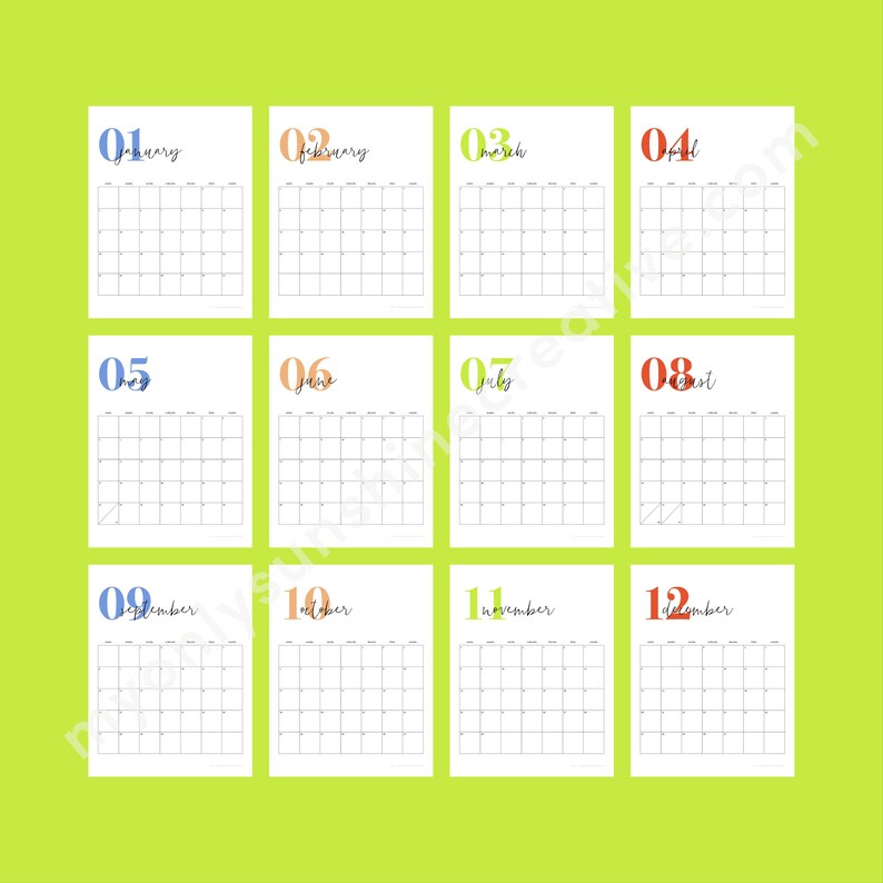2026 Sunday Start — 12-month Printable Calendar, 11 X 8.5 Inches ...