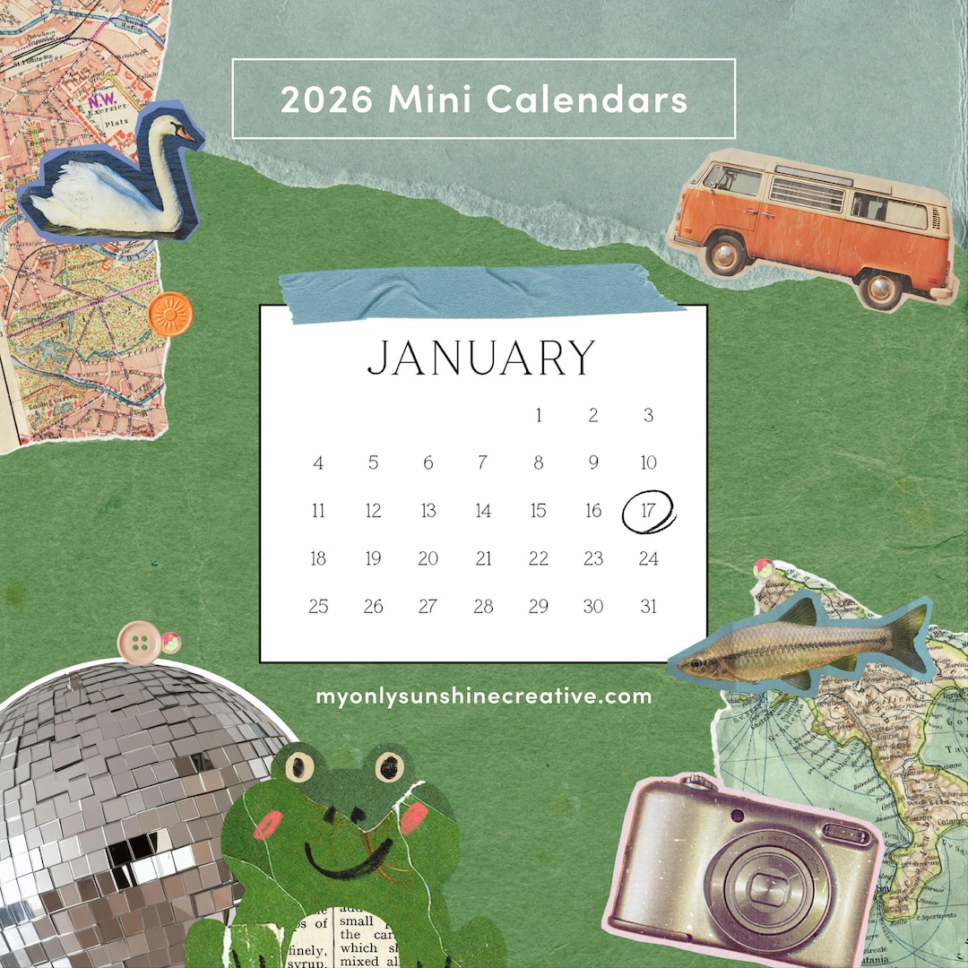 Mini Calendars for Junk Journal, Scrapbook (PDF Printable) - Etsy