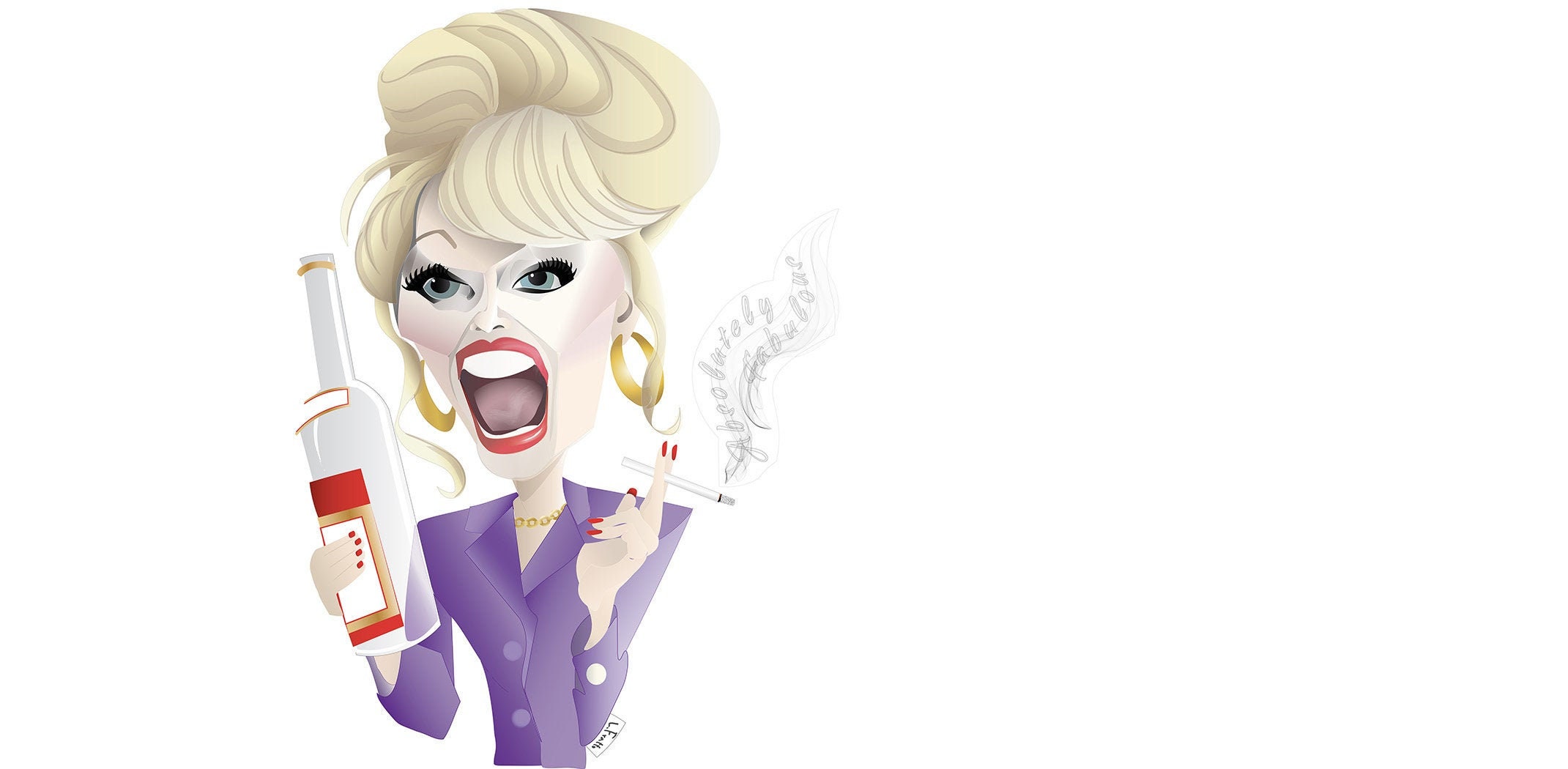 Absolutely Fabulous AbFab Patsy SVG JPEG PNG Clip Art | Etsy