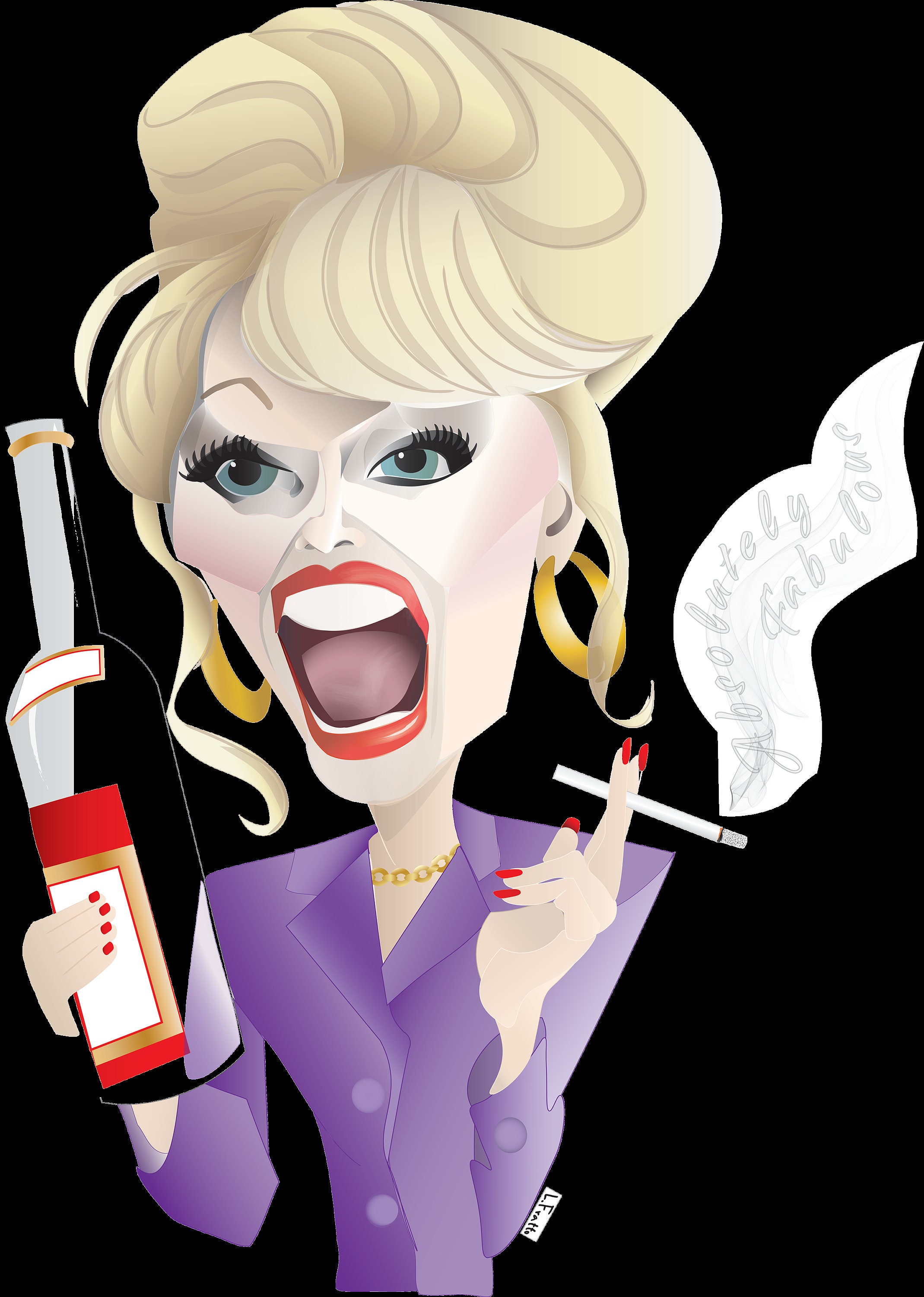 Absolutely Fabulous AbFab Patsy SVG JPEG PNG Clip Art | Etsy