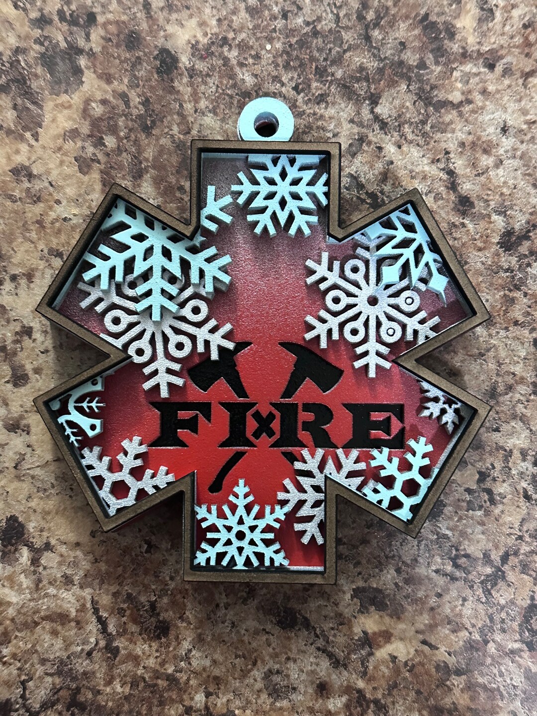 DIGITAL FILE for FIRE Snowflake Ornament - Etsy