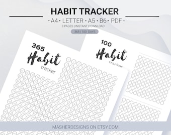 365 Days Tracker | Etsy