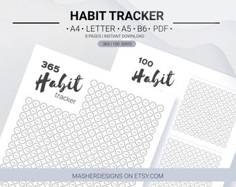 365 Days Tracker | Etsy