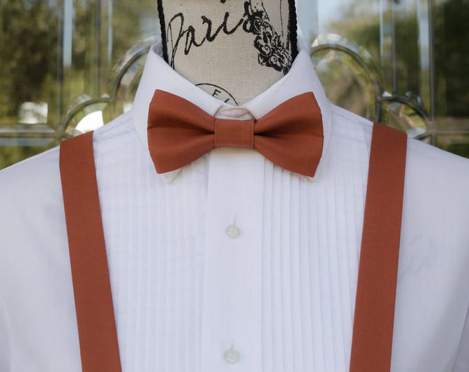 Rust Bow Tie & Suspender Rust 105B child Adult - Etsy