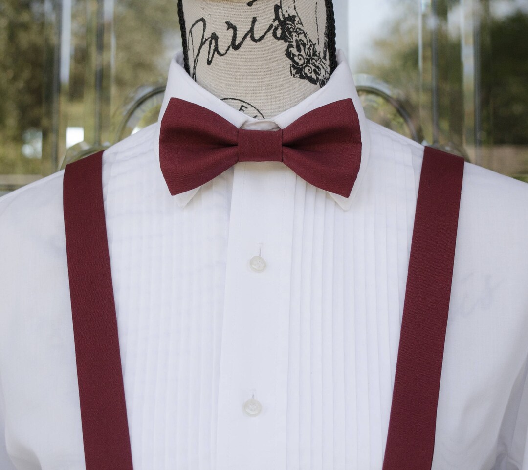 Burgundy Bow Tie & Suspender Burgundy 18B child Adult Weddings ...