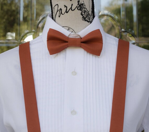 Rust Bow Tie & Suspender Rust 105B child Adult - Etsy