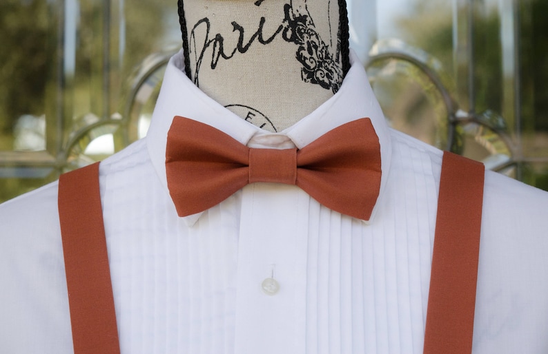 Rust Bow Tie & Suspender Rust 105B child Adult - Etsy